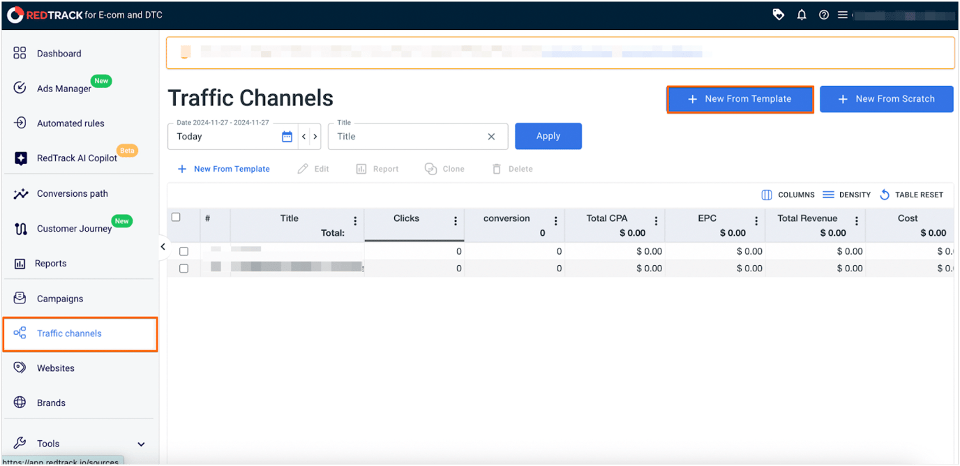 RedTrack Tracker Integration in MGID Ads